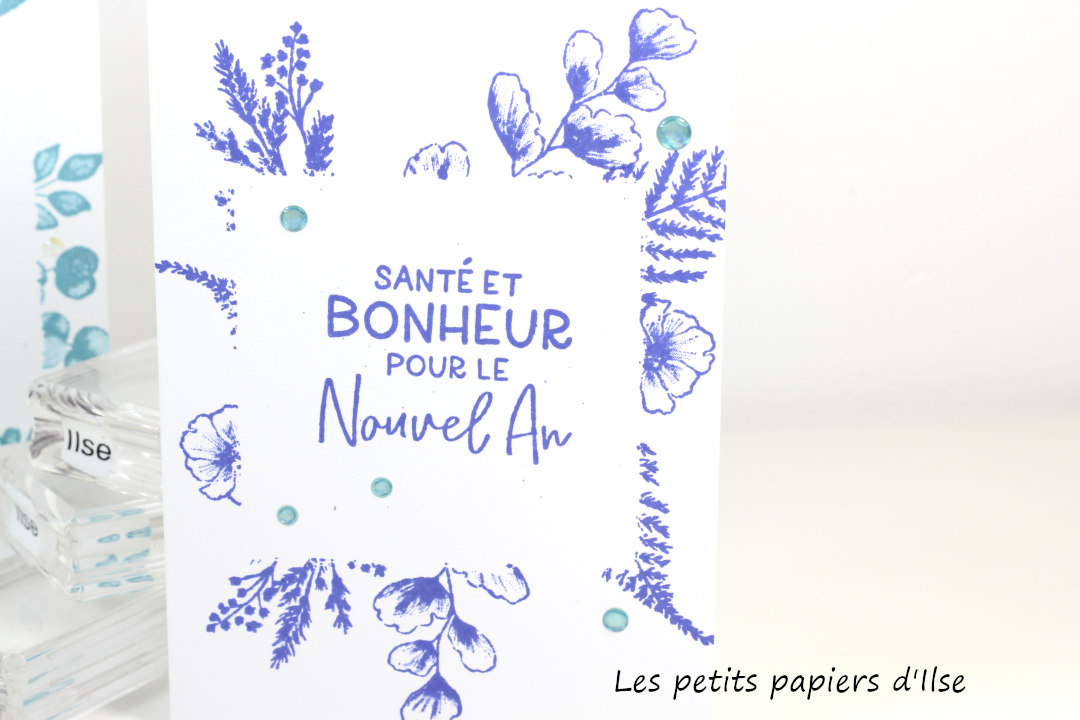 Carte simple avec masquage pour nouvel an - Les petits papiers d'Ilse