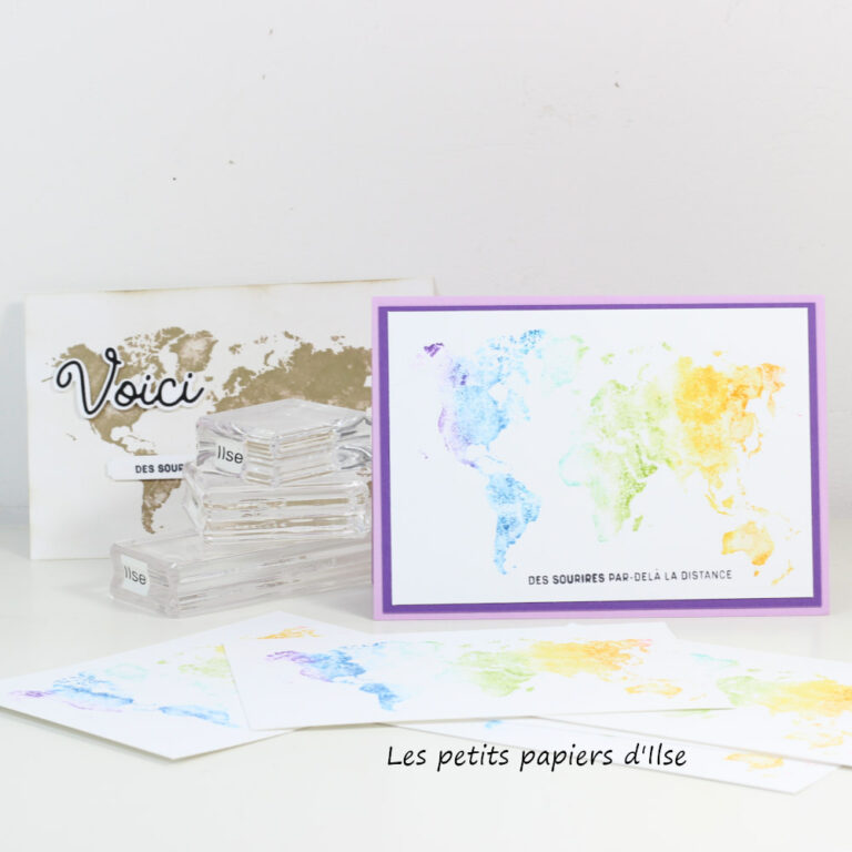 Carte simple au monde en couleurs - Les petits papiers d'Ilse